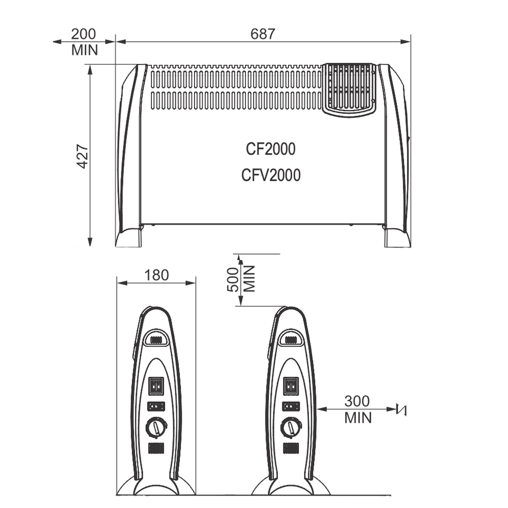 Електричний конвектор Eldom CFV 2000 - вигідна ціна у магазині Альтер Ейр